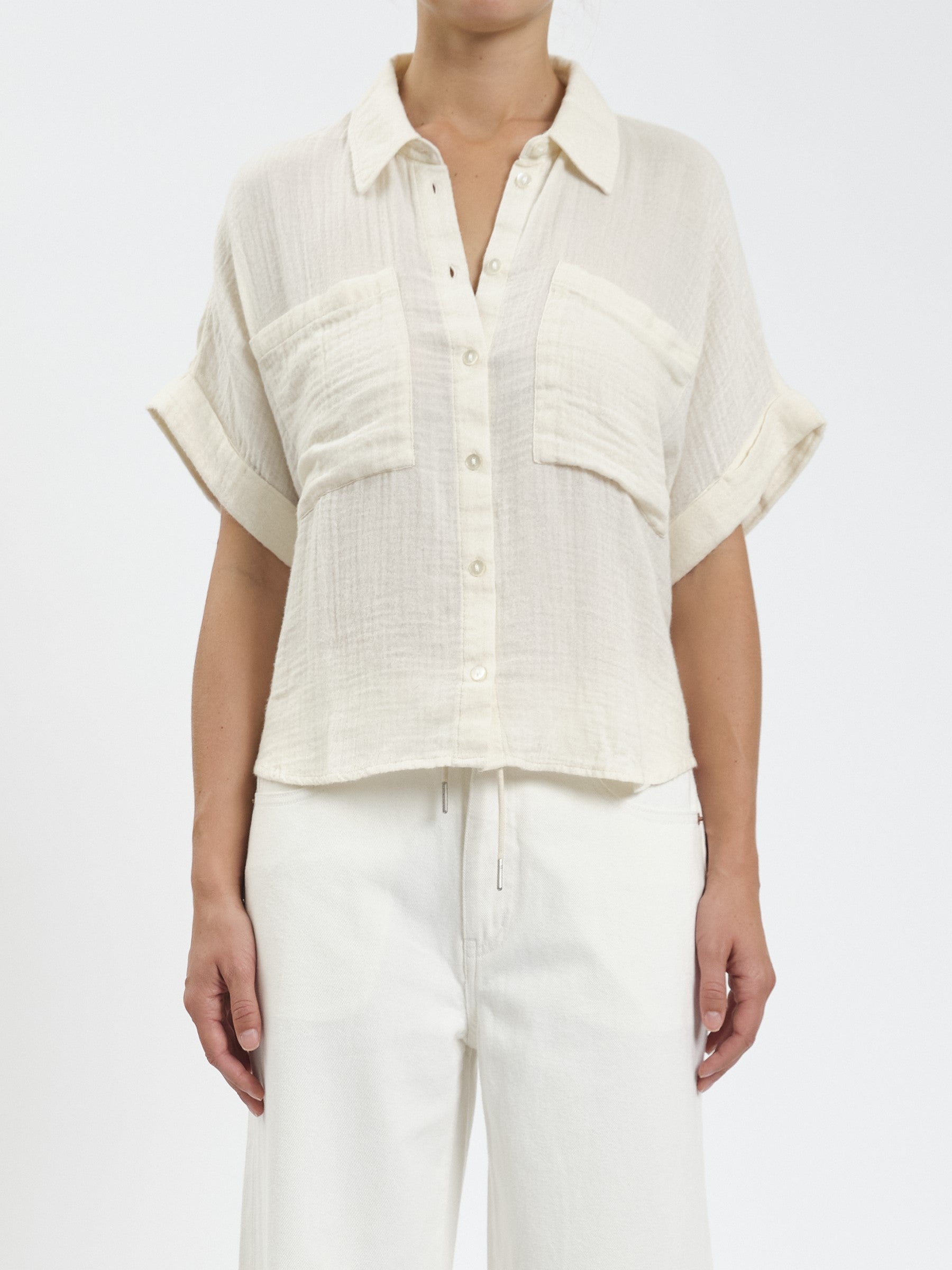 Kate Button Up in Vanilla – Daze Denim