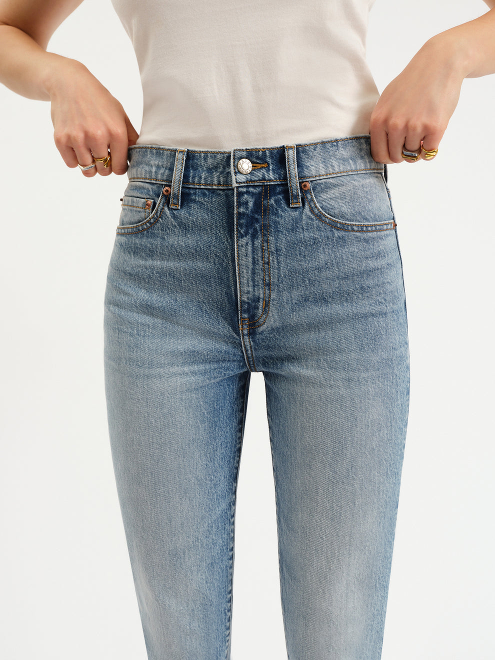 Smarty Pants High Rise Slim Straight in Face to Face – Daze Denim